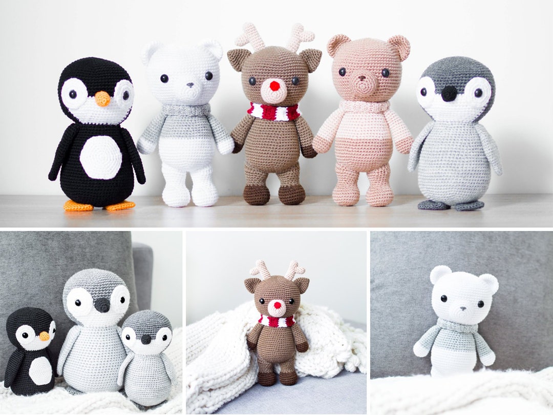 THREE CROCHET PATTERNS in English - Xander the Bear, Yves the Penguin ...