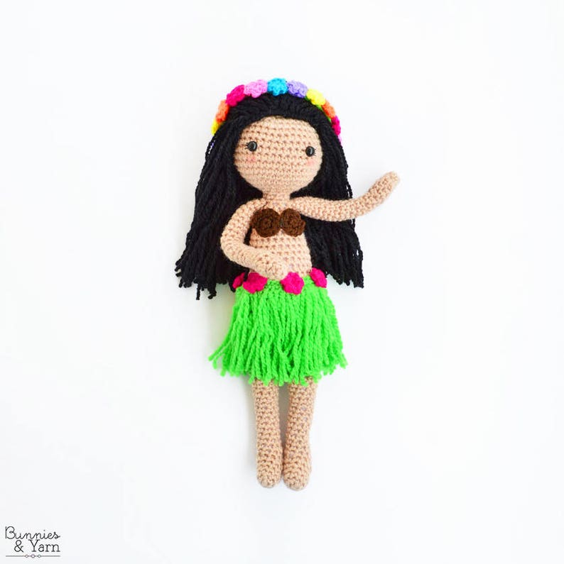 Hannah the Hawaiian Doll - CROCHET PATTERN in English - 11 In./28 Cm ...