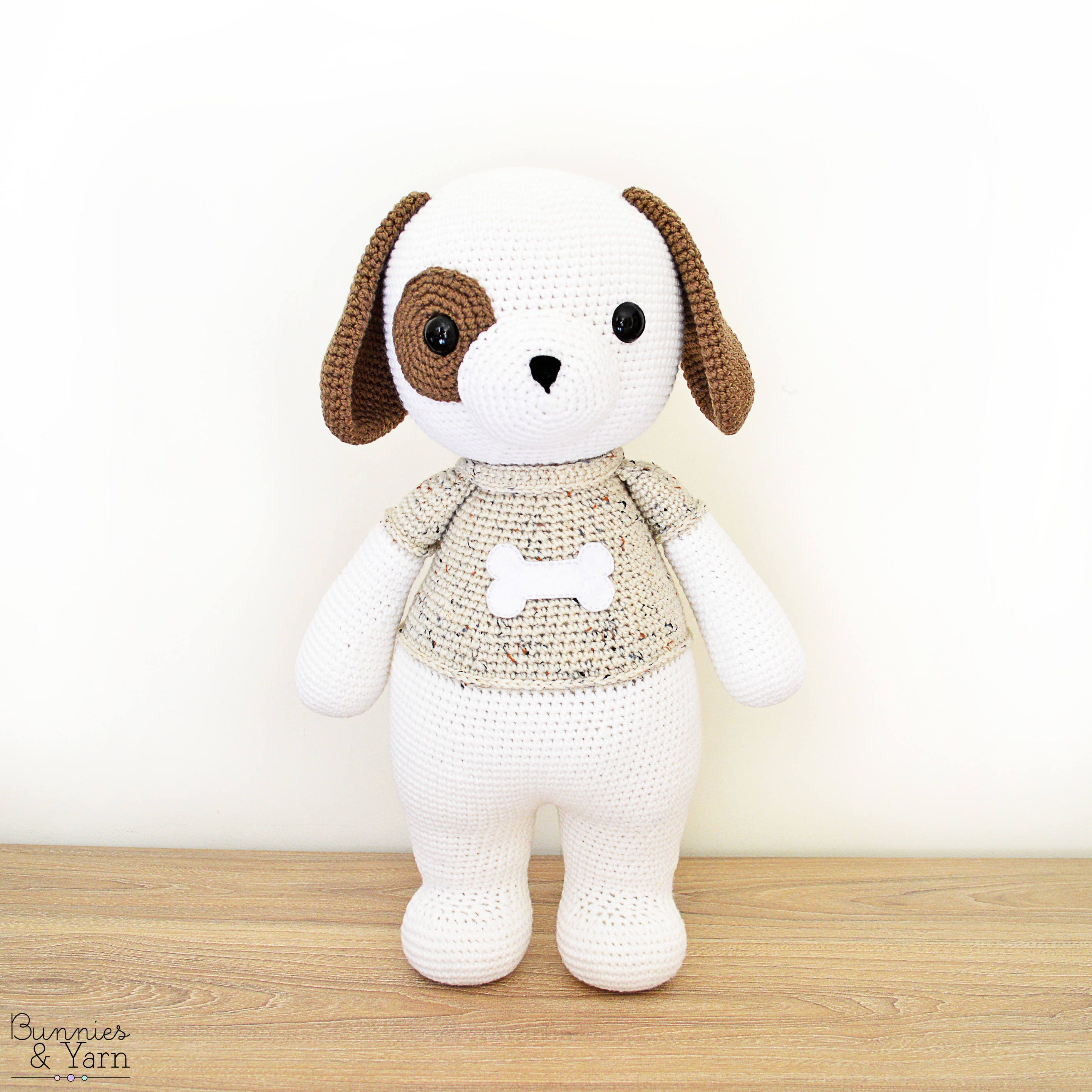 CROCHET PATTERN in English and Spanish - Thomas the Friendly Dog - 21.5 ...