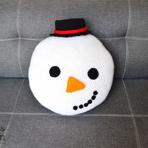CROCHET PATTERN - Snowman Pillow/cushion - 14 In. Tall - Christmas ...
