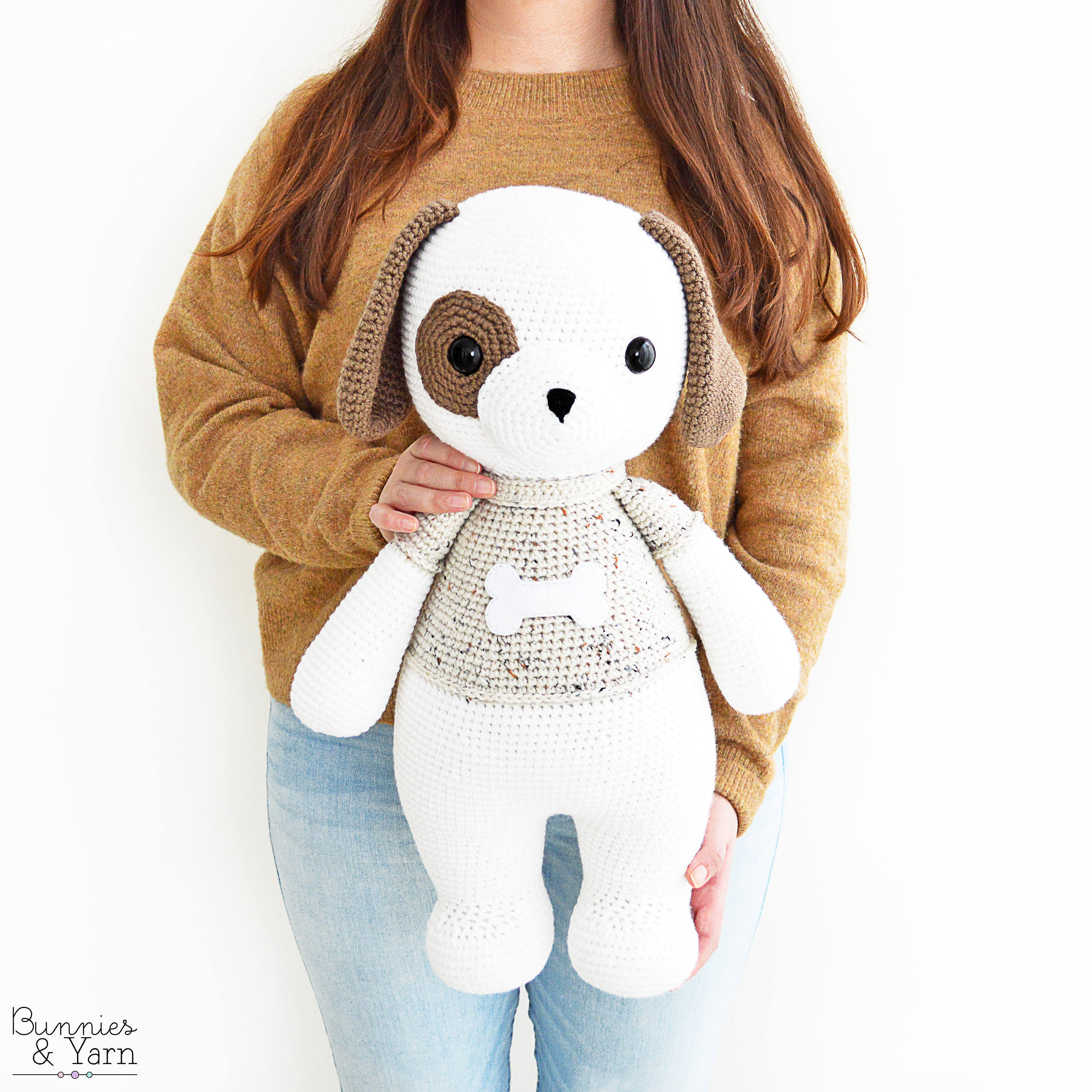CROCHET PATTERN in English and Spanish - Thomas the Friendly Dog - 21.5 ...
