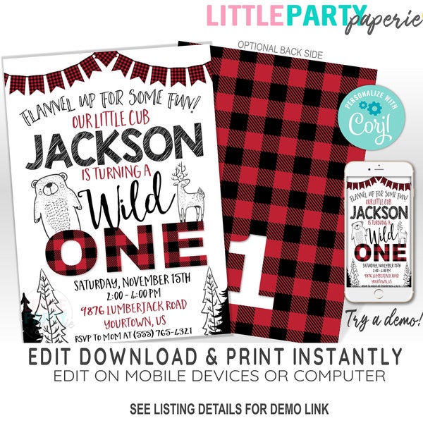 Lumber Jack Wild One Birthday Boy - Etsy