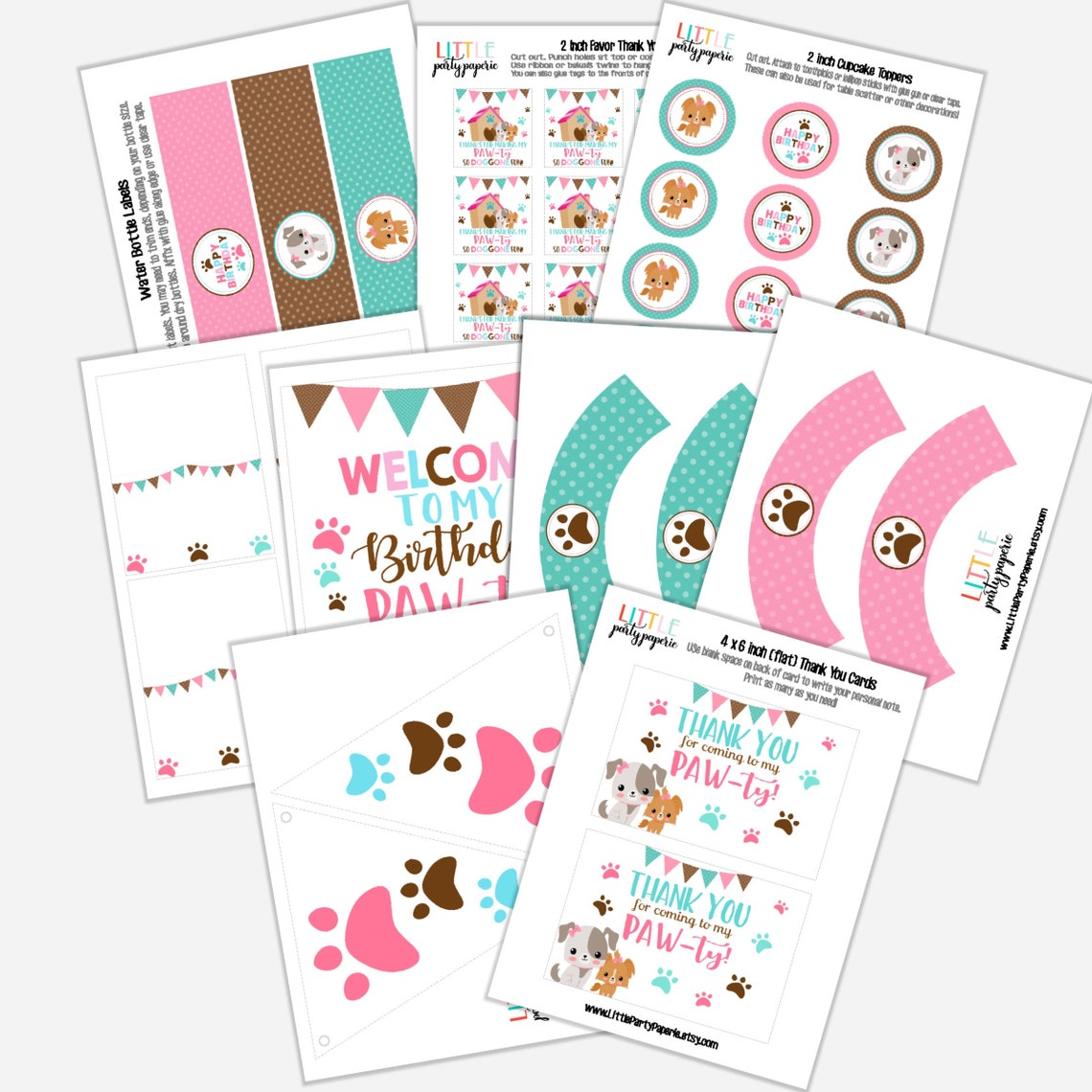 INSTANT DOWNLOAD Puppy Party Package Puppy Birthday Party | Etsy