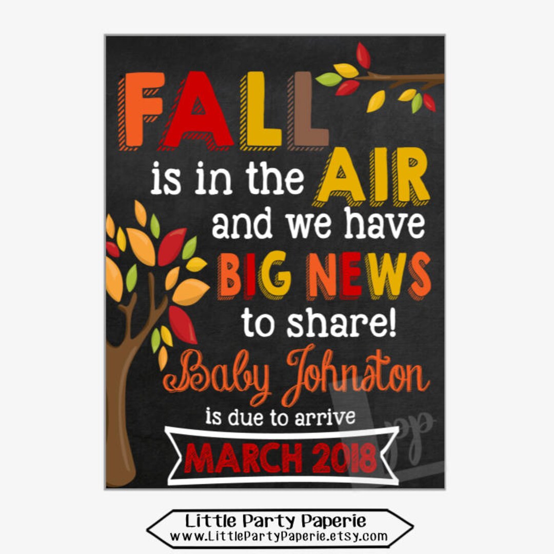 Fall Pregnancy Announcement | Fall Pregnancy Reveal | Fall is in the ...