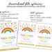 EDITABLE Rainbow Birthday Invitation Template With Gold Glitter ...