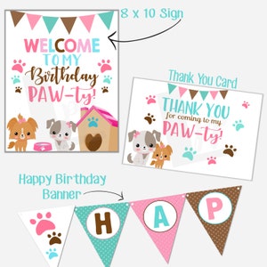 INSTANT DOWNLOAD Puppy Party Package | Puppy Birthday Party Package ...