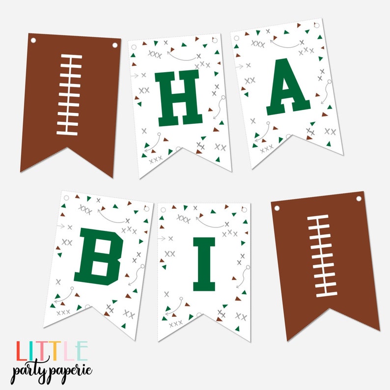 Football Birthday Banner INSTANT DOWNLOAD Printable - Etsy