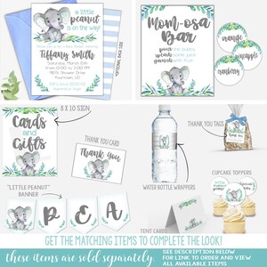 Elephant Thank You Tag, Blue Elephant Thank You Tag, EDITABLE Thank You ...