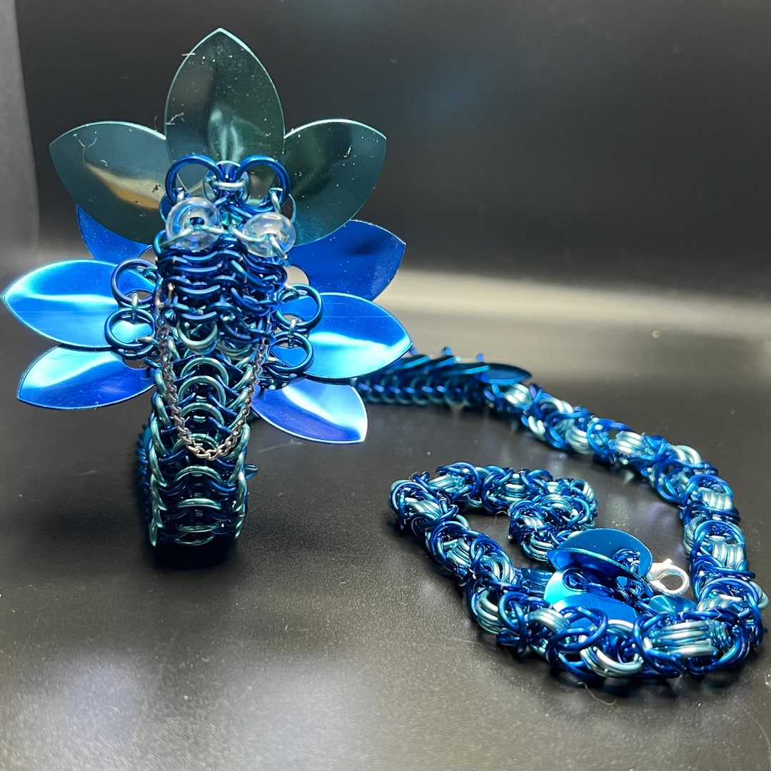 Sapphire Chainmail Dragon - Etsy