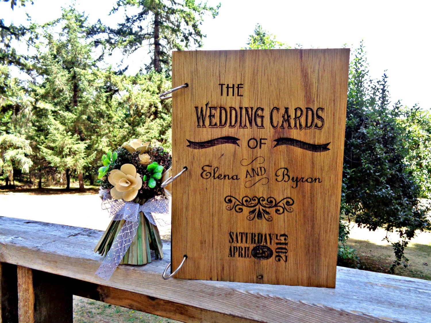 Wedding Card Keepsake Book Custom Wood Book Personalized Card - Etsy