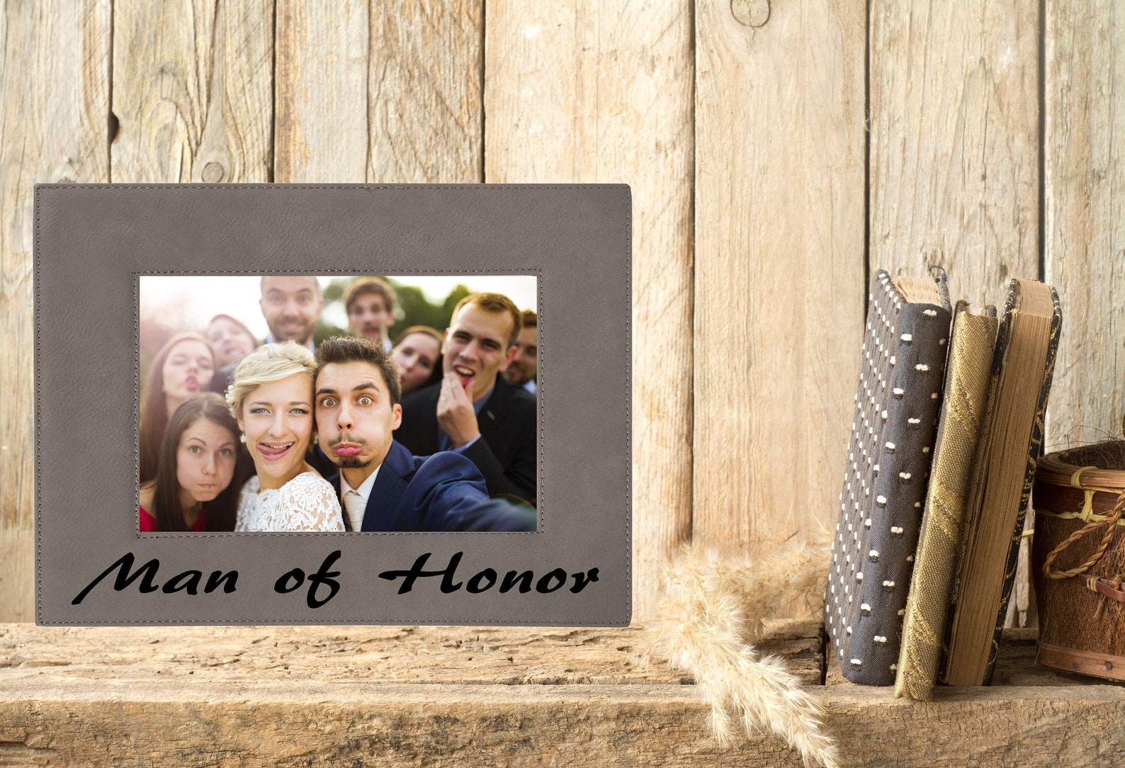 Man of Honor Leatherette Picture Frame Bride's Best Man | Etsy