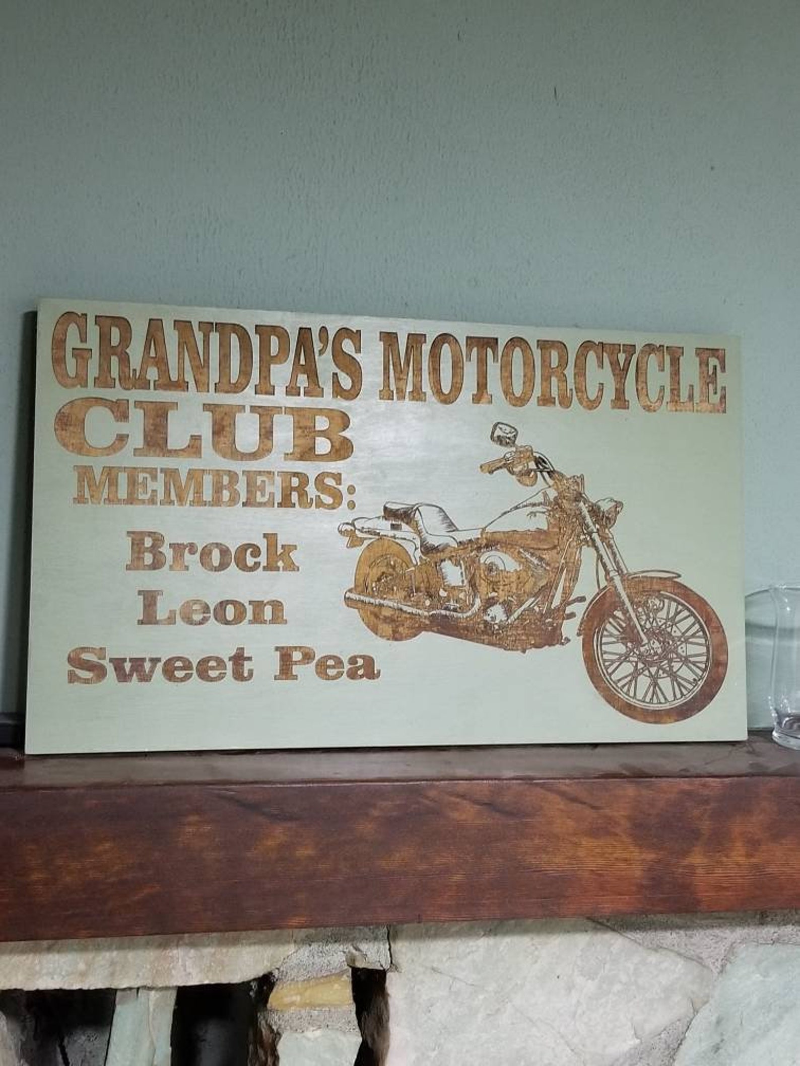 Grandpa's Motorcycle Club Sign Grandpa Christmas Gift - Etsy