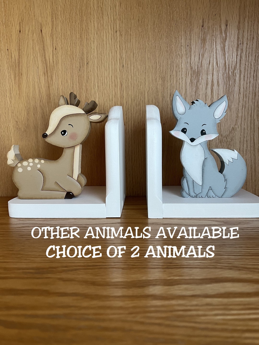 Bookends, Forest Animal Bookends,woodland Animals, Nursery Decor, Hand ...