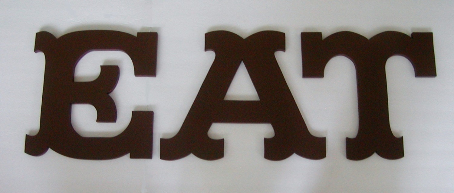 EAT Wooden Letters 12 high custom size & font | Etsy