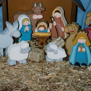 Nativity Set, Cute Nativity Set, Wooden Nativity Set, HAND PAINTED ...
