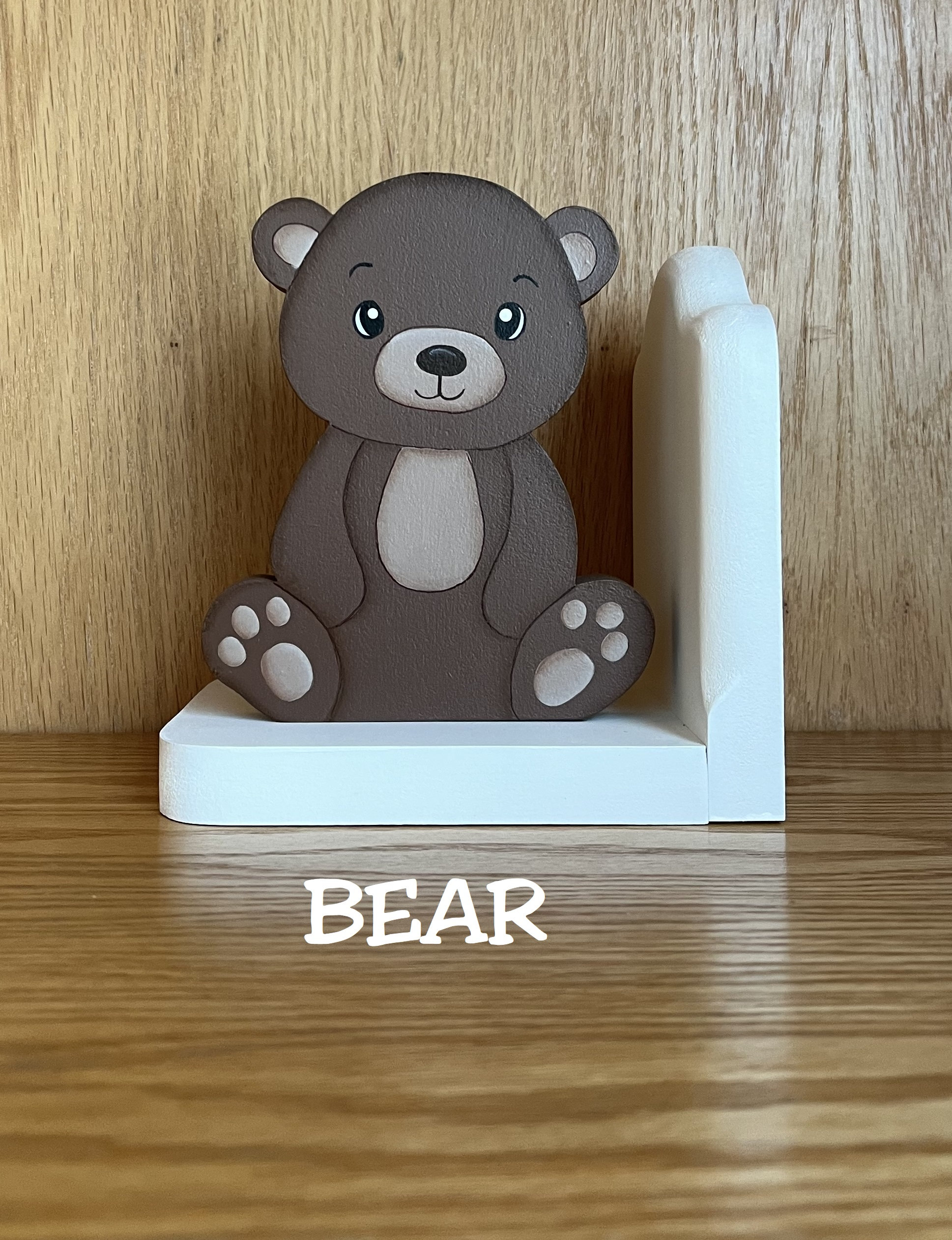 Hand Painted Woodland Animal Bookends: Custom Nursery Decor - Etsy