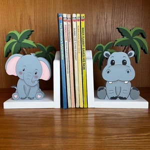 Bookends, Jungle Animal Bookends, Safari Animals, Nursery Decor, Custom ...