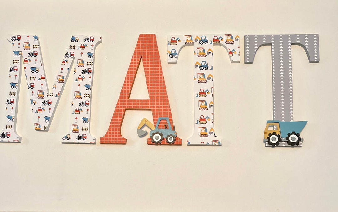 Construction Themed Nursery Letters,wood Letters,nursery Decor, Trucks ...