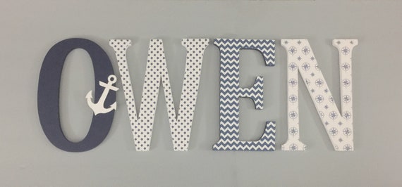 Nautical Theme Wood Letters