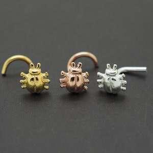 Bug Nose Stud, Insect Nose Ring, Ladybug, Fly, Animal Unique Nose Screw ...