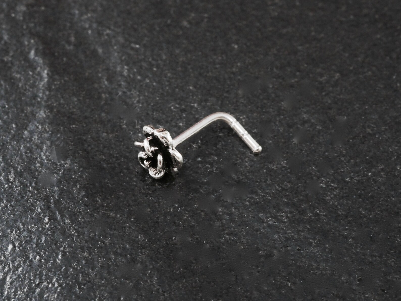 Nose Ring, Nose Stud, Nose Screw, 20gauge (0.8mm), L Shape Nose, 925 ...
