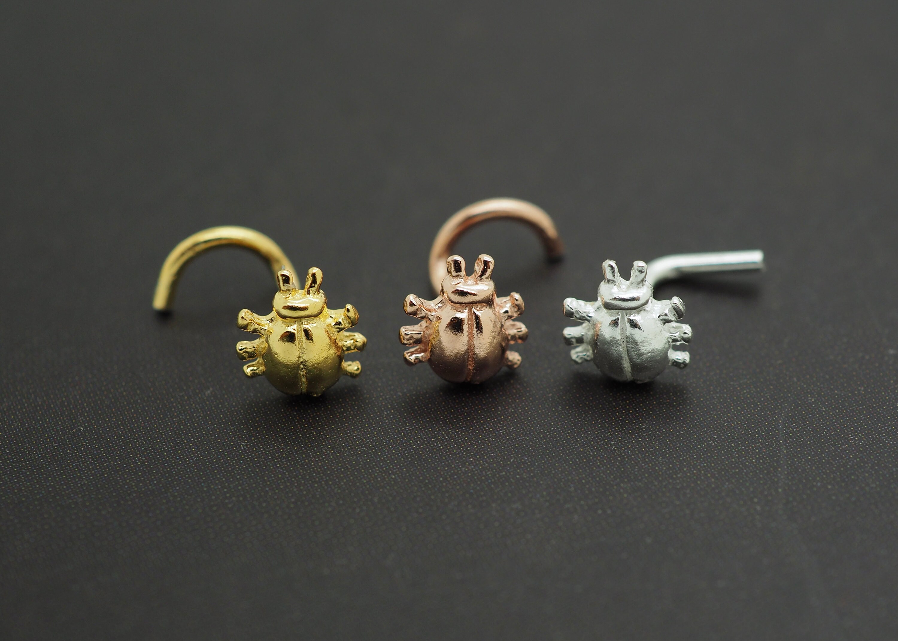 Bug Nose Stud, Insect Nose Ring, Ladybug, Fly, Animal Unique Nose Screw ...