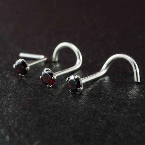 Purple Nose Stud Amethyst CZ Diamond Nose Ring 18g 20g 22g - Etsy