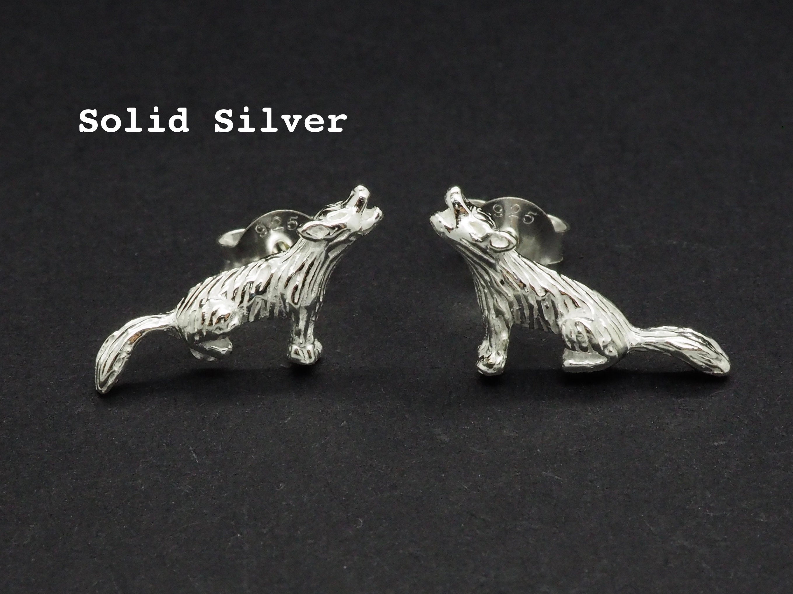 Wolf Earrings, Cartilage Ear Stud, Wolves Earrings, Twilight, Animal ...