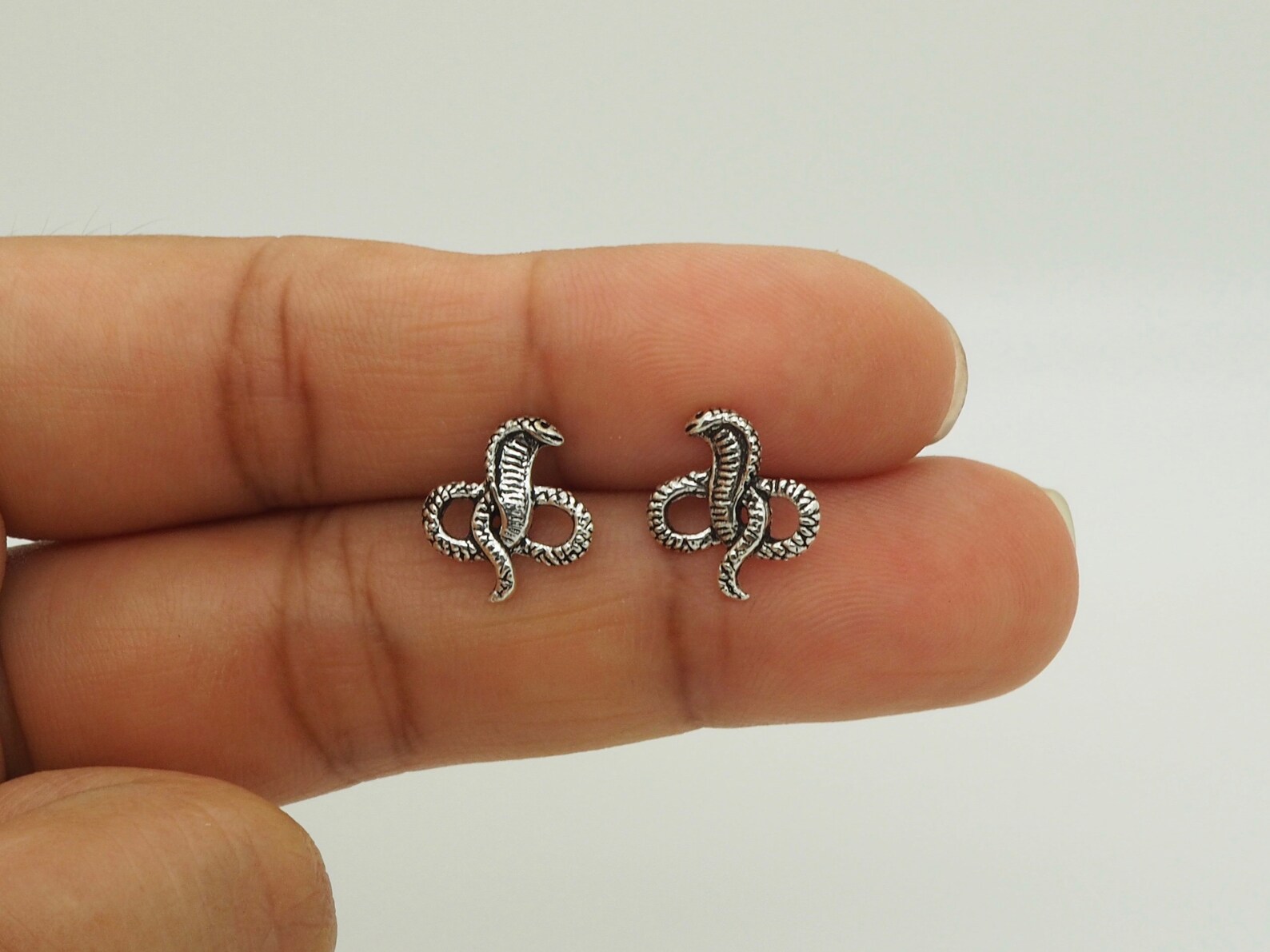 Snake Earrings, Cartilage Ear Stud, King Cobra Earrings, Animal Ear ...