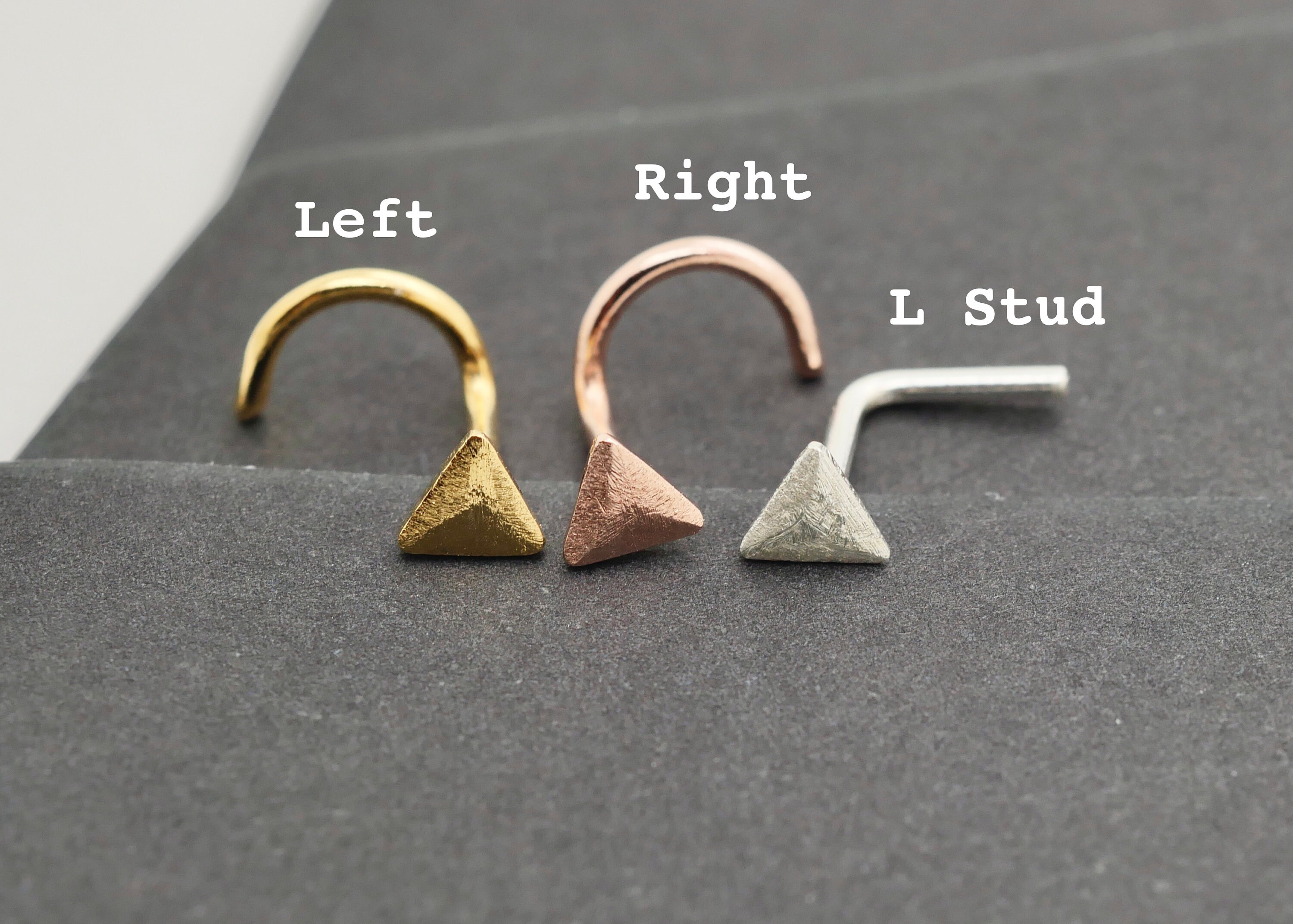 3mm Triangle Flat Nose Stud Unique Nose Ring Minimalist Nose | Etsy