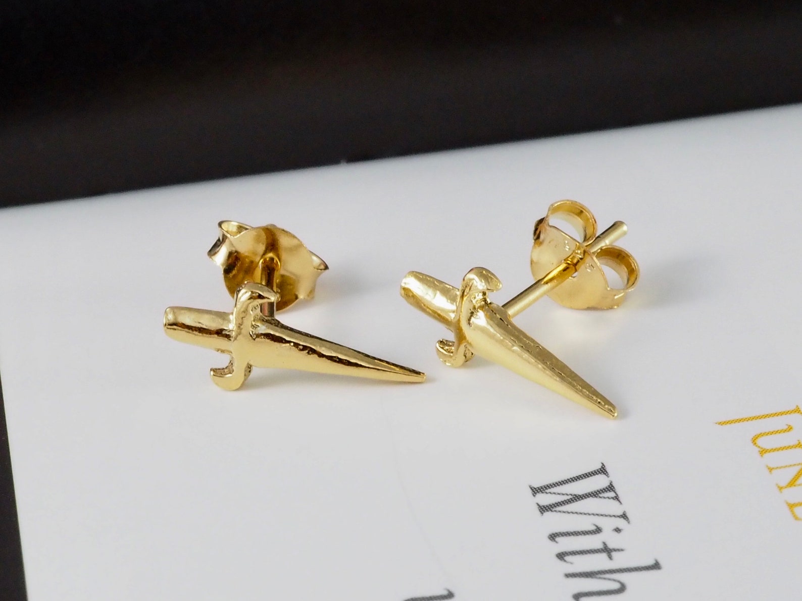 Dagger Knife Sword Cartilage Stud Earrings 925 Sterling - Etsy