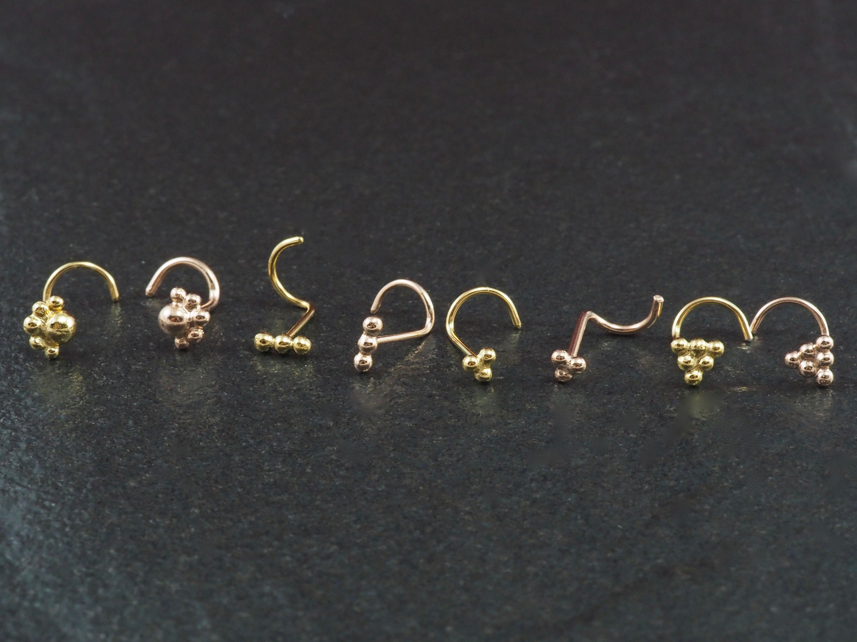Cluster Ball Nose Stud, Ball Nose Ring, Dots Nose Stud, Small Nose ...