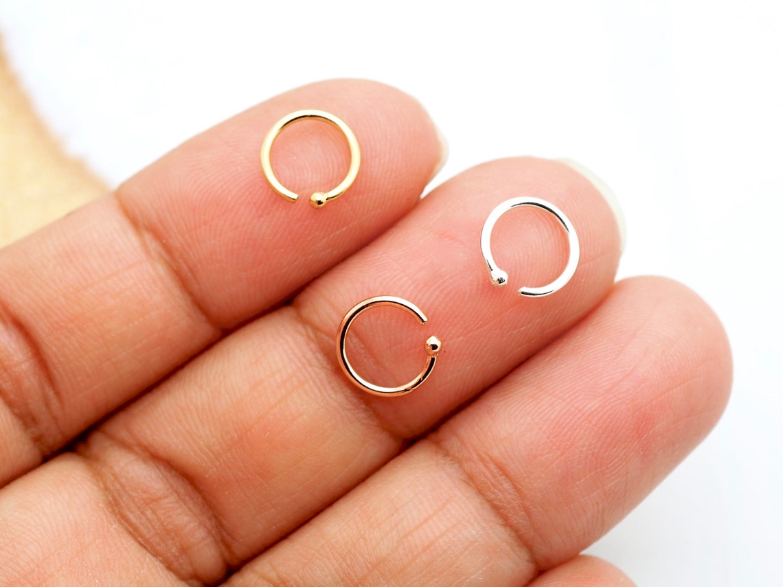 20 Gauge, 6mm, Ball Hoop Piercing Endless Hoop Earring, Helix Tragus ...