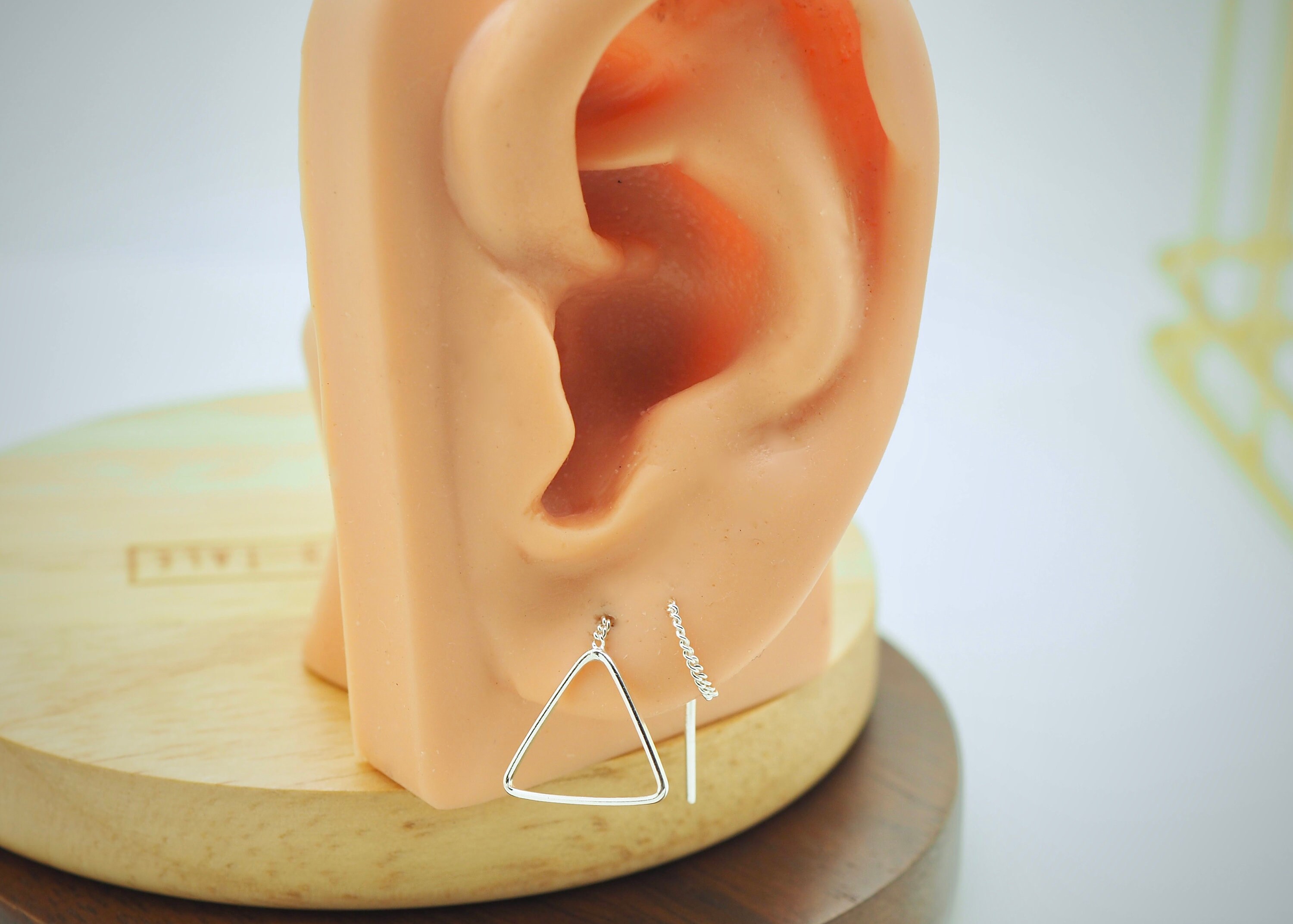 Earring Threader, Earrings Chain, Triangle Chain Earrings, Minimalist ...