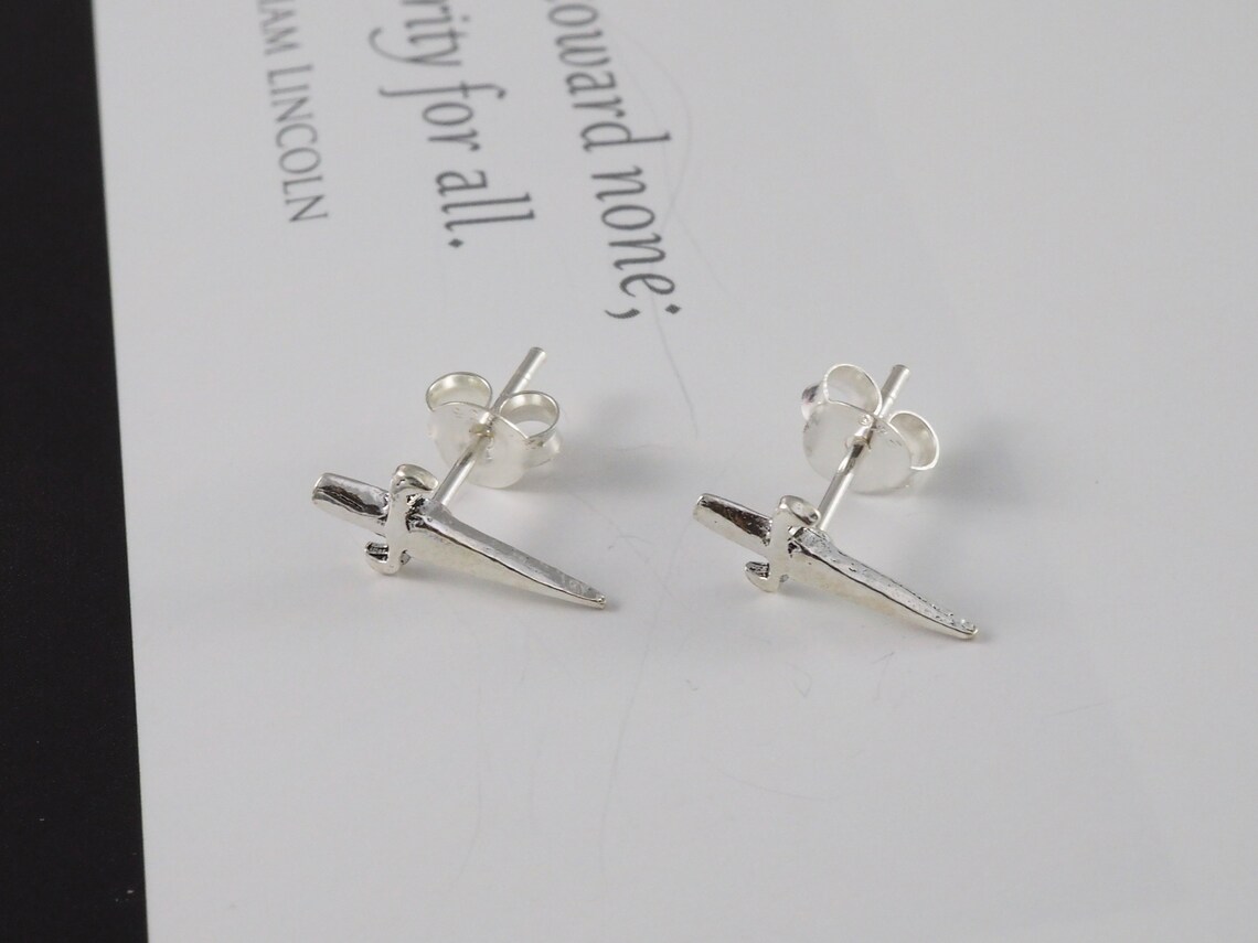 Dagger Knife Sword Cartilage Stud Earrings 925 Sterling | Etsy