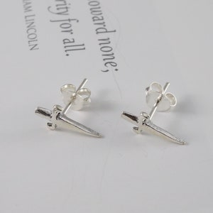 Dagger, Knife, Sword, Cartilage Stud Earrings, 925 Sterling Silver ...