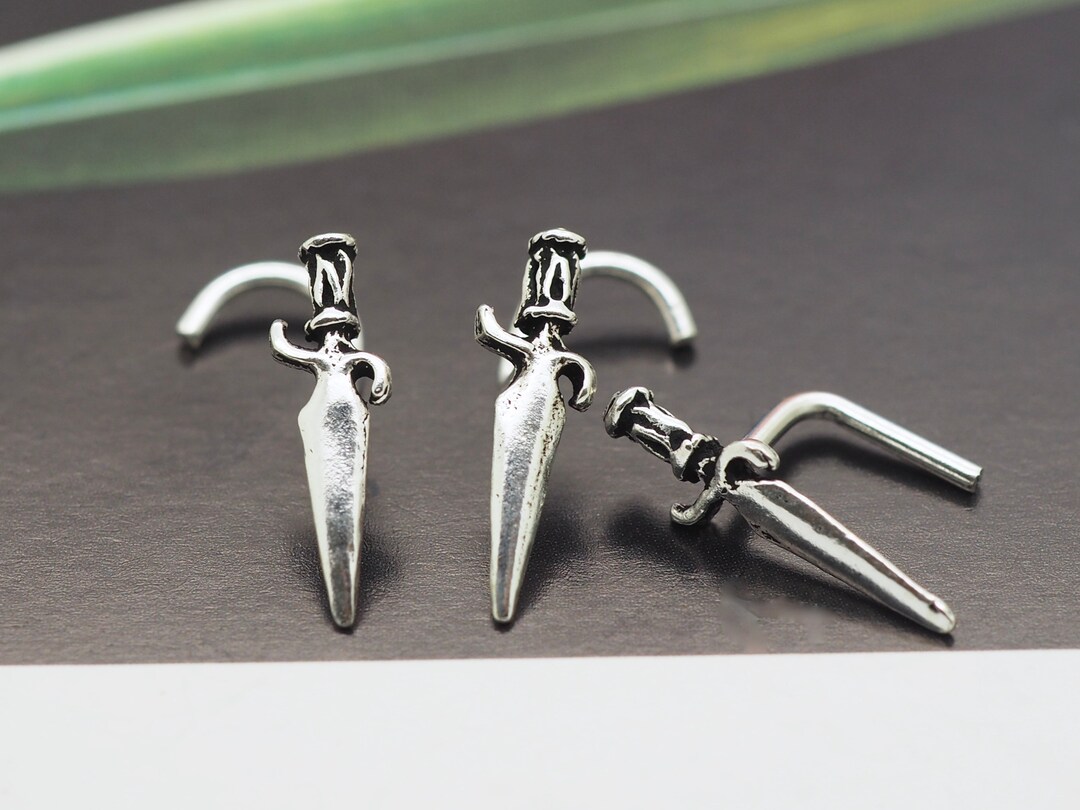 16 Gauge 18 Gauge Dagger Knife Sword Backless Ear Stud, Helix, Tragus ...
