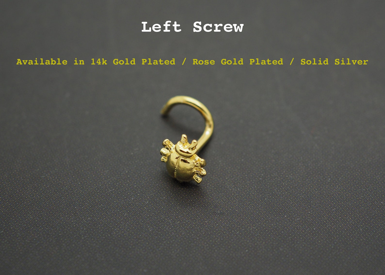 Bug Nose Stud, Insect Nose Ring, Ladybug, Fly, Animal Unique Nose Screw ...