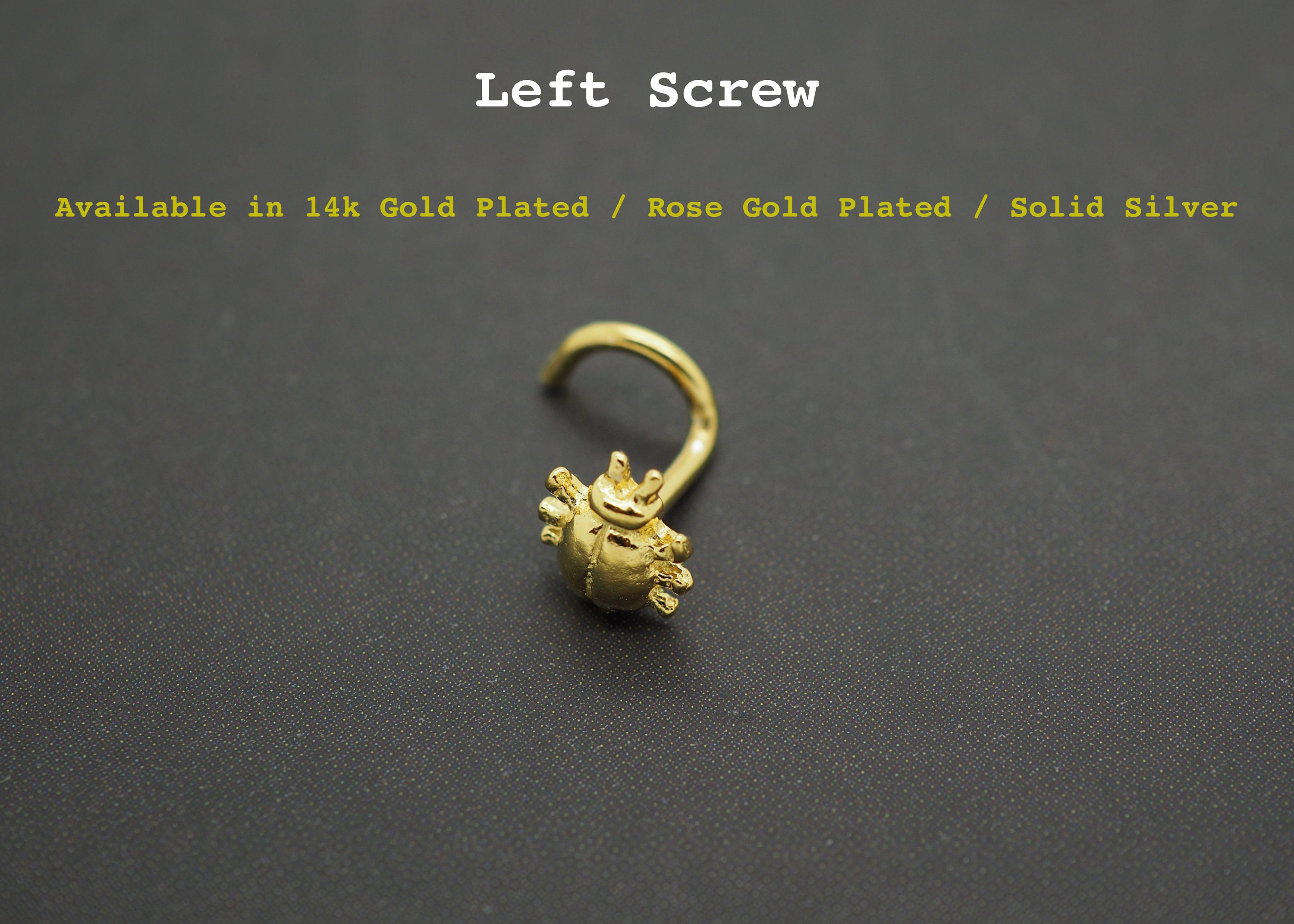 Bug Nose Stud, Insect Nose Ring, Ladybug, Fly, Animal Unique Nose Screw ...