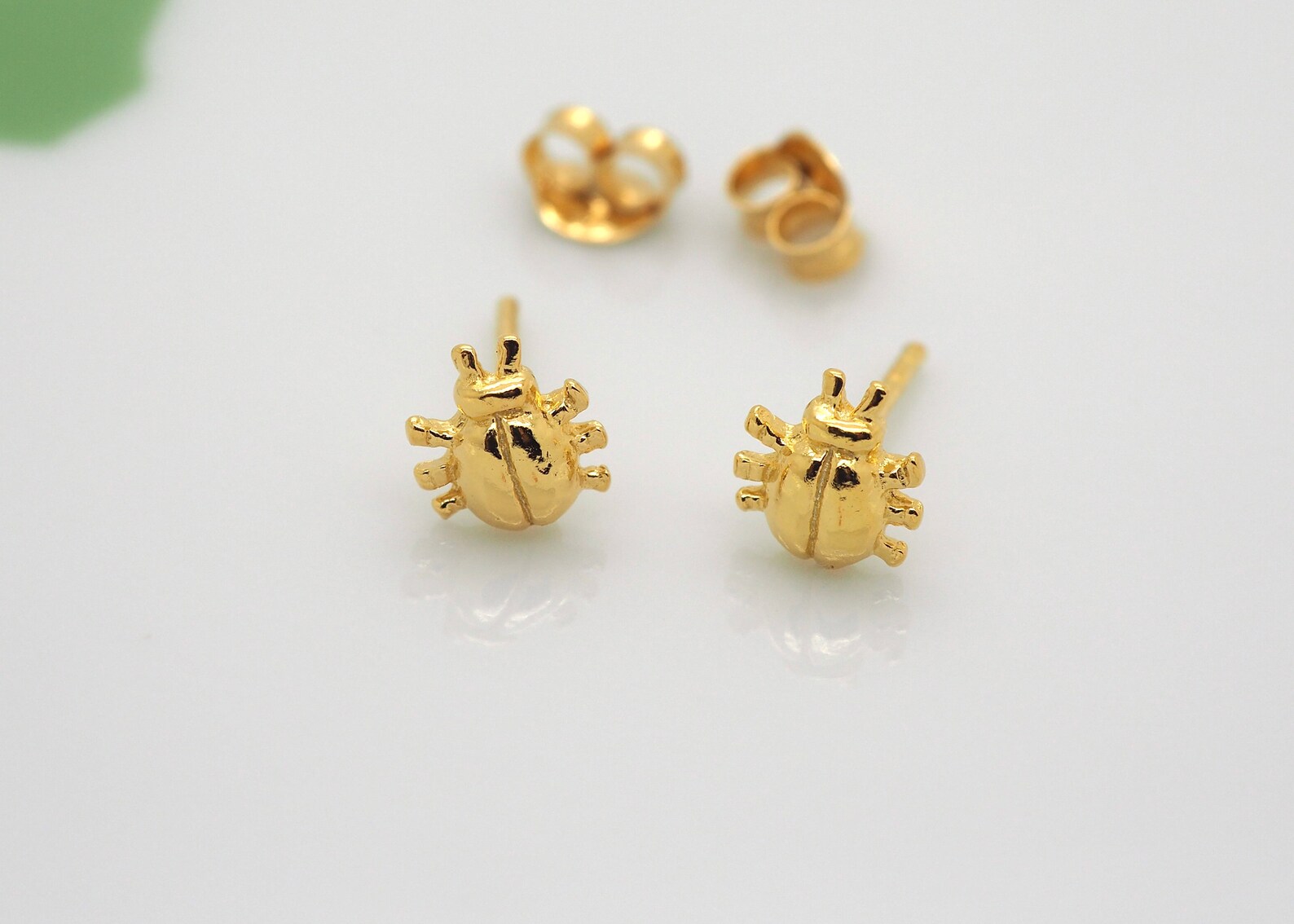Small Bug Earring, Ear Stud, Ladybug Insect, Fly, Animal, Tiny Silver ...