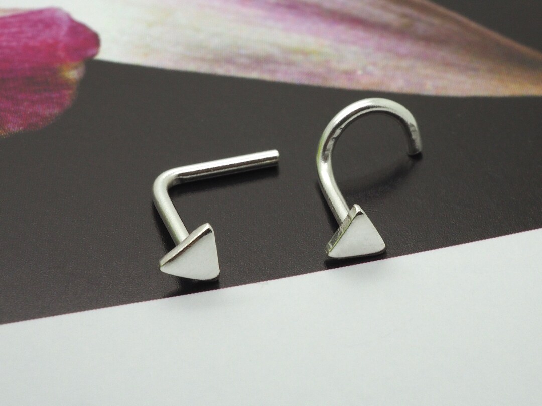 3mm Triangle Earring, Backless Ear Stud, Helix Tragus Cartilage ...