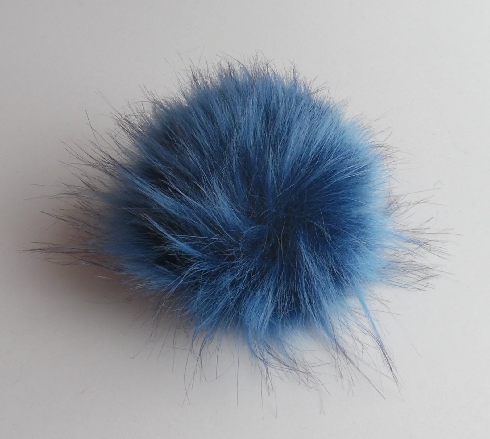 Size M-XXL Dark Cold Blue Light Tips Faux Fur Pom Pom - Etsy