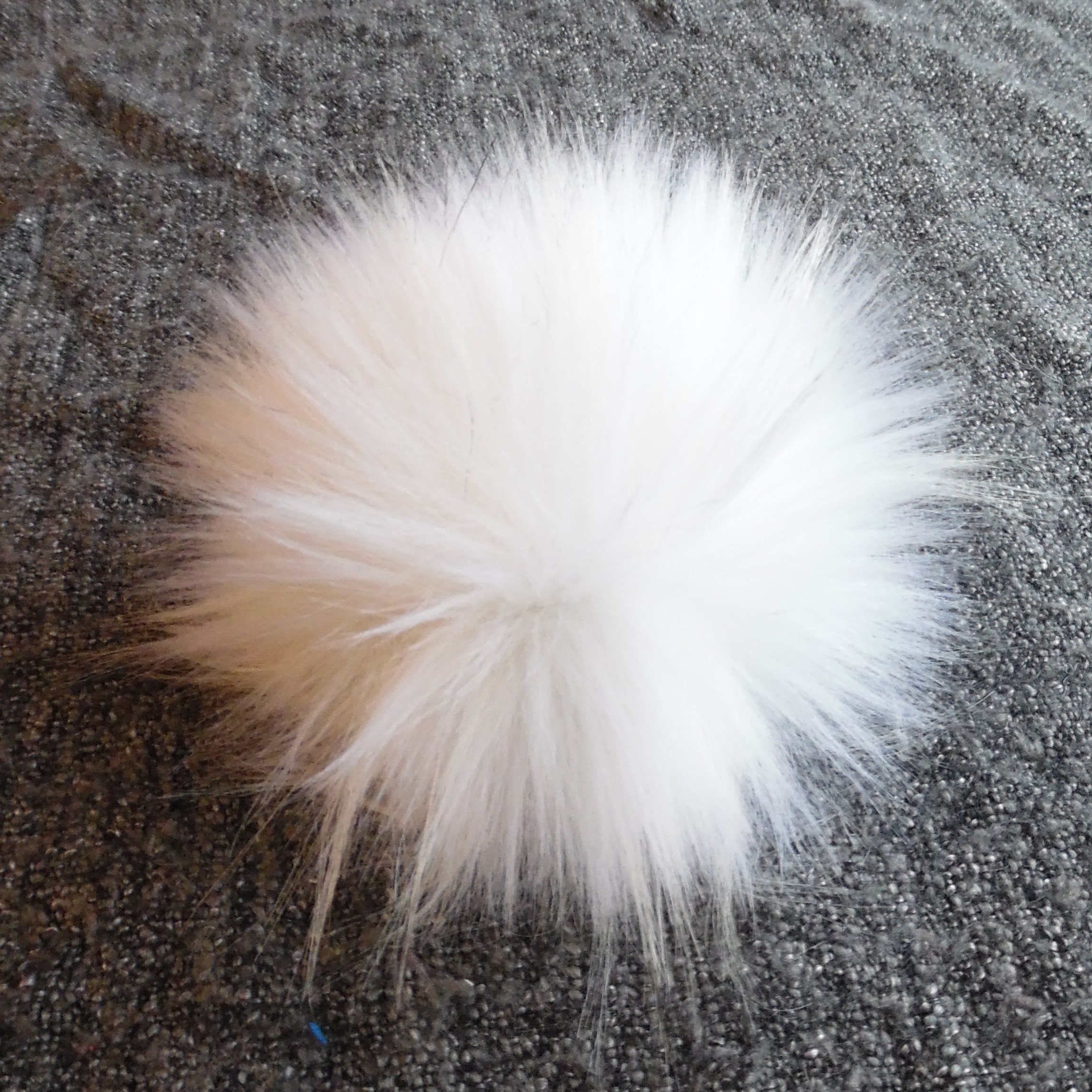 Size M XL Cream White Black Flecked Faux Fur Pom Pom 5 - Etsy