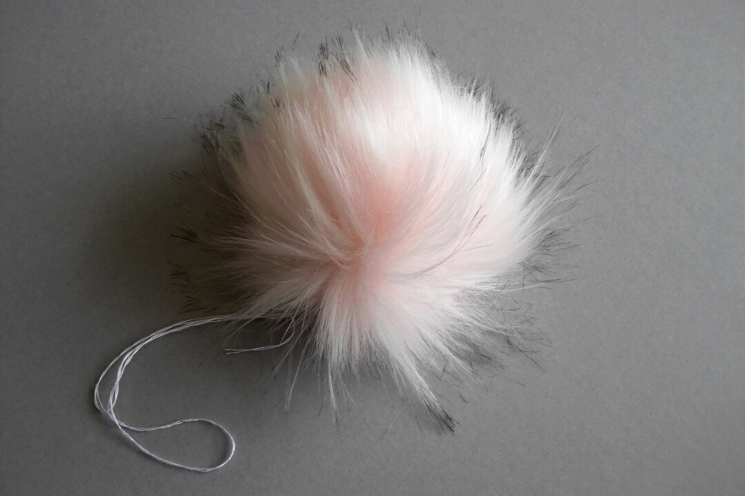 Size M-XXL (lighter Pink Flecked) Faux Fur Pom Pom 5-7.5 Inches/ 13- 18 ...