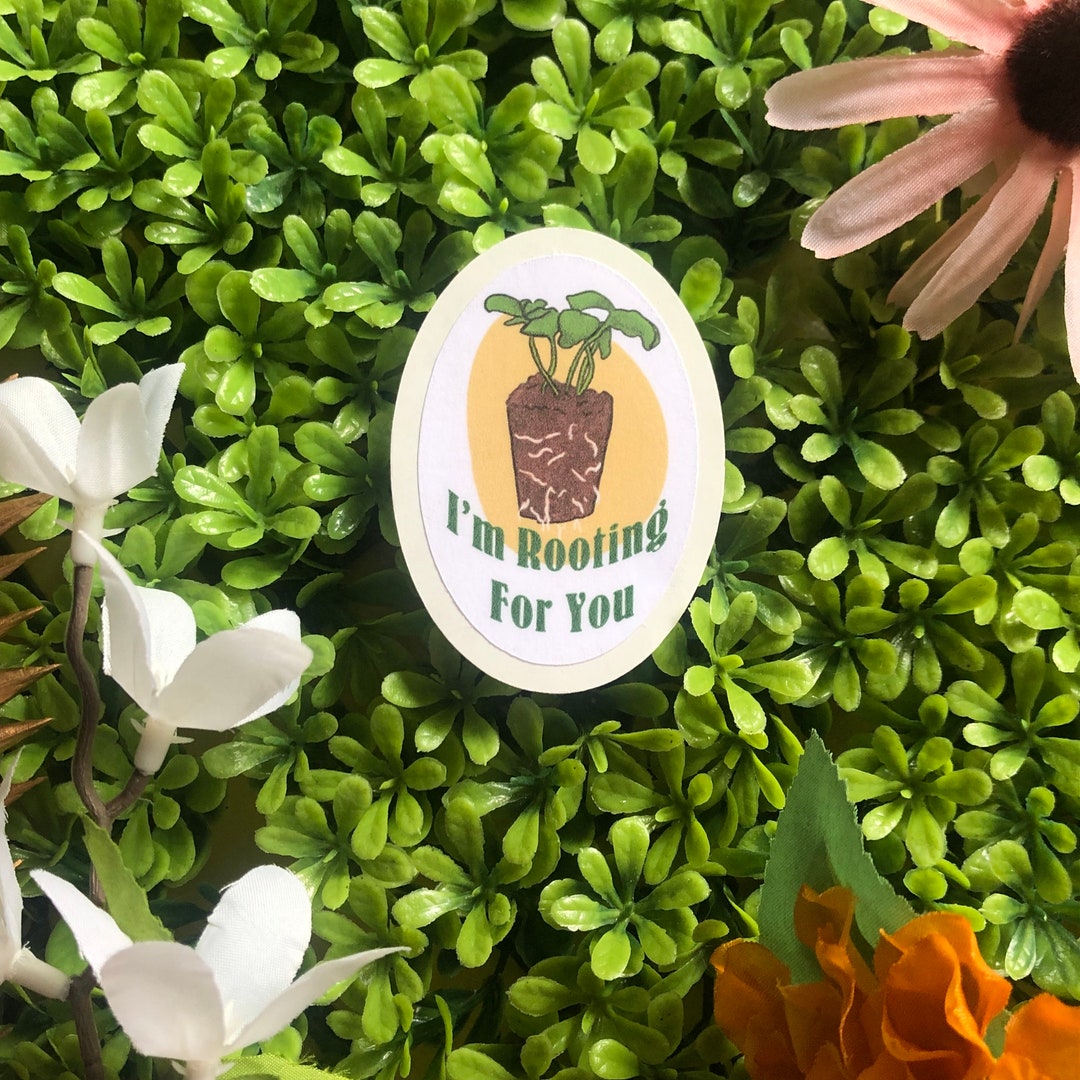 I’m Rooting for You, Rooting Plant Sticker, Die-cut Sticker, Easy to ...