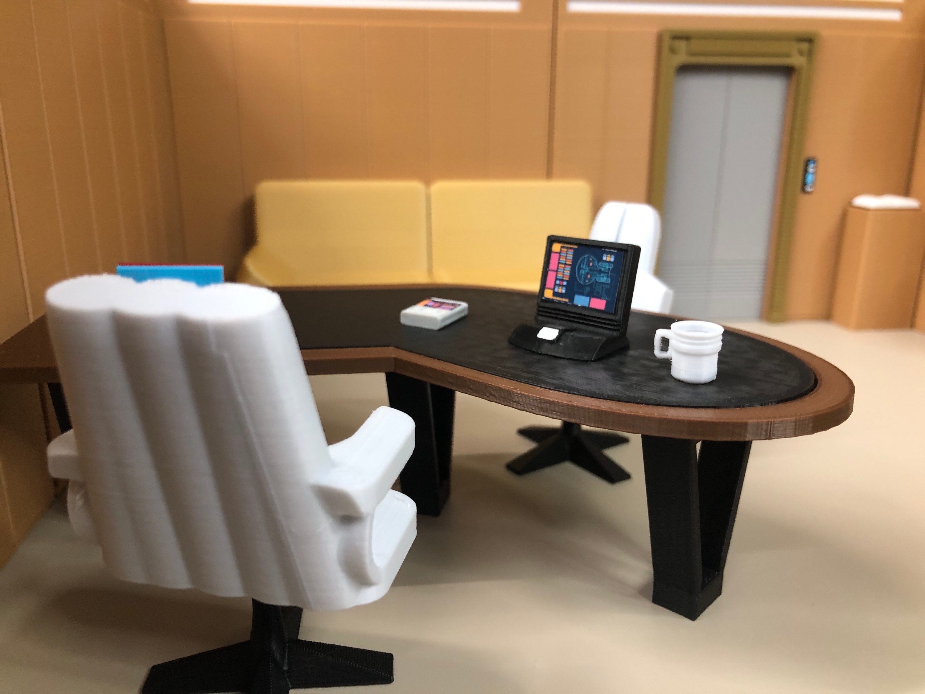 TNG Picard's Complete Ready Room 2 Chairs Back Drop Walls - Etsy Canada