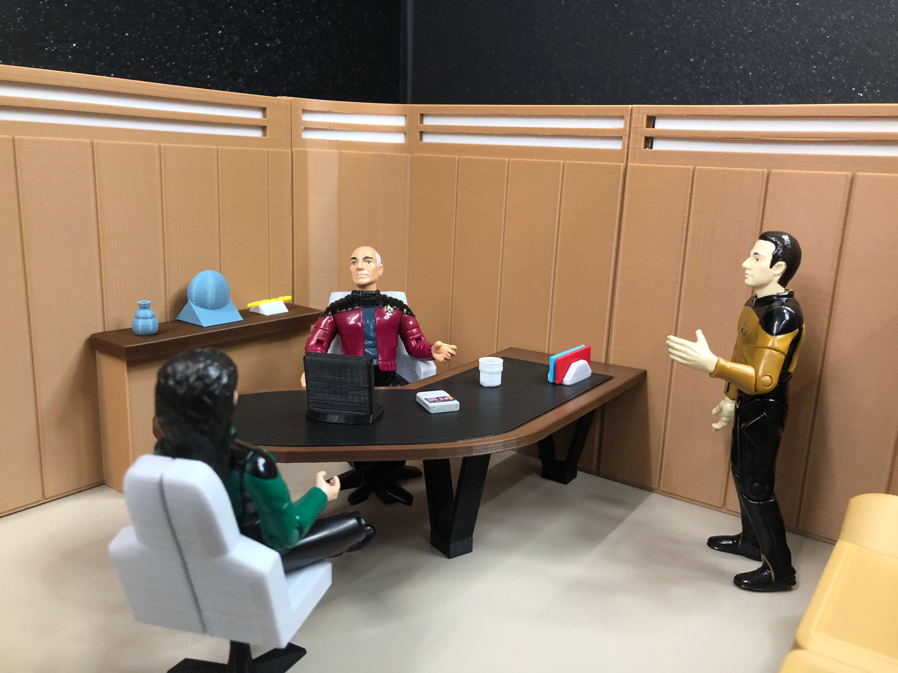 TNG Picard's Complete Ready Room 2 Chairs Back Drop Walls - Etsy