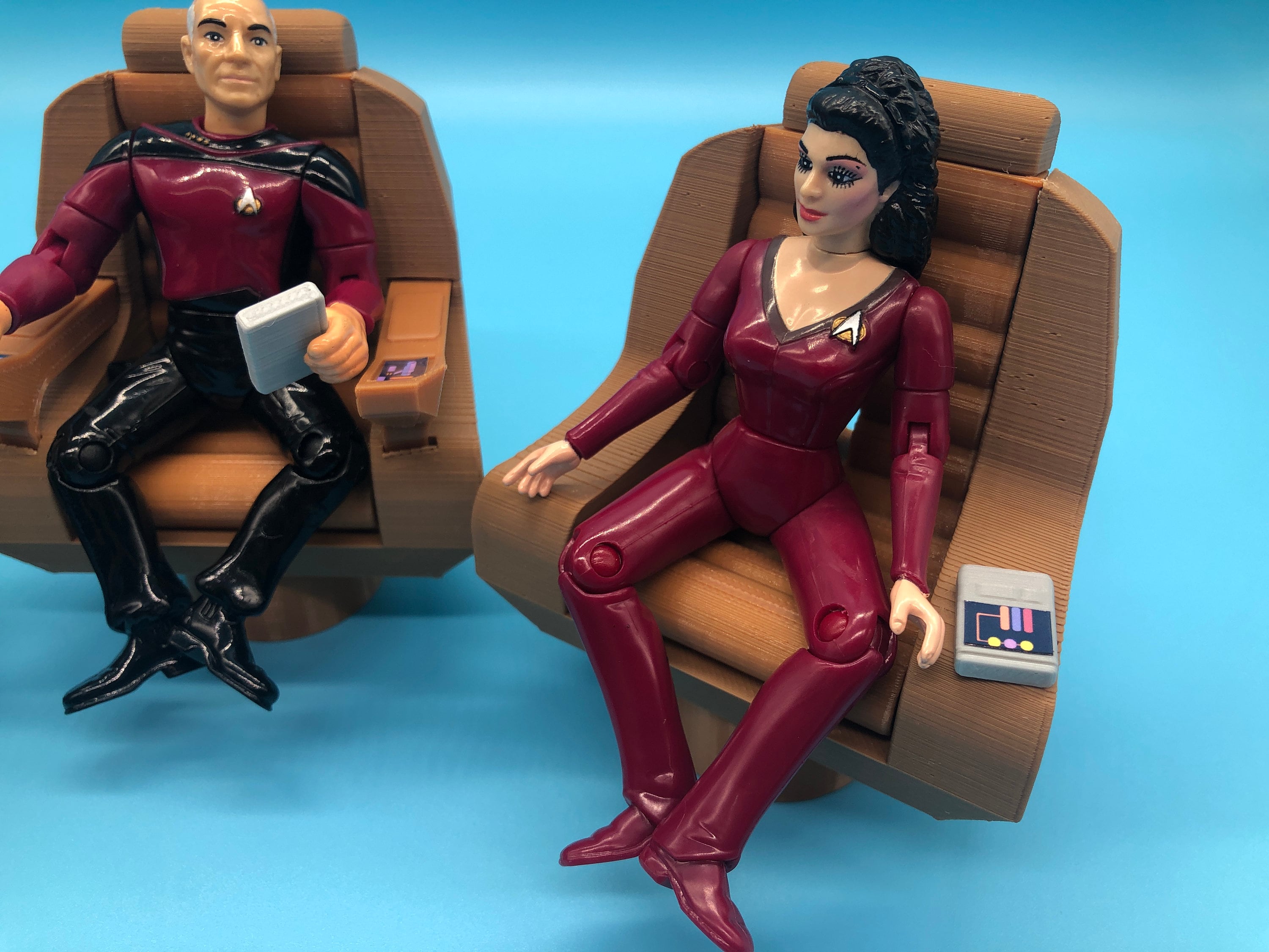 Toys 3 Star Trek Chairs Command Chair 2 officer side chairs 2.5 Scale ...