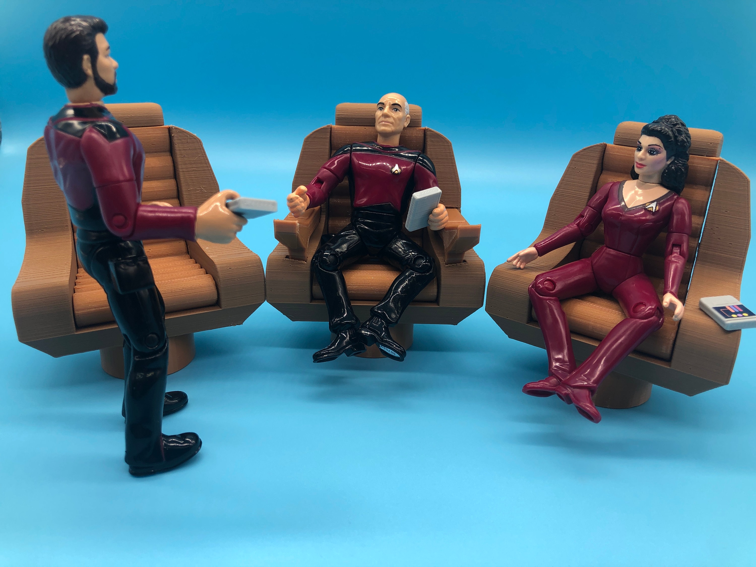 Toys 3 Star Trek Chairs Command Chair 2 officer side chairs 2.5 Scale ...