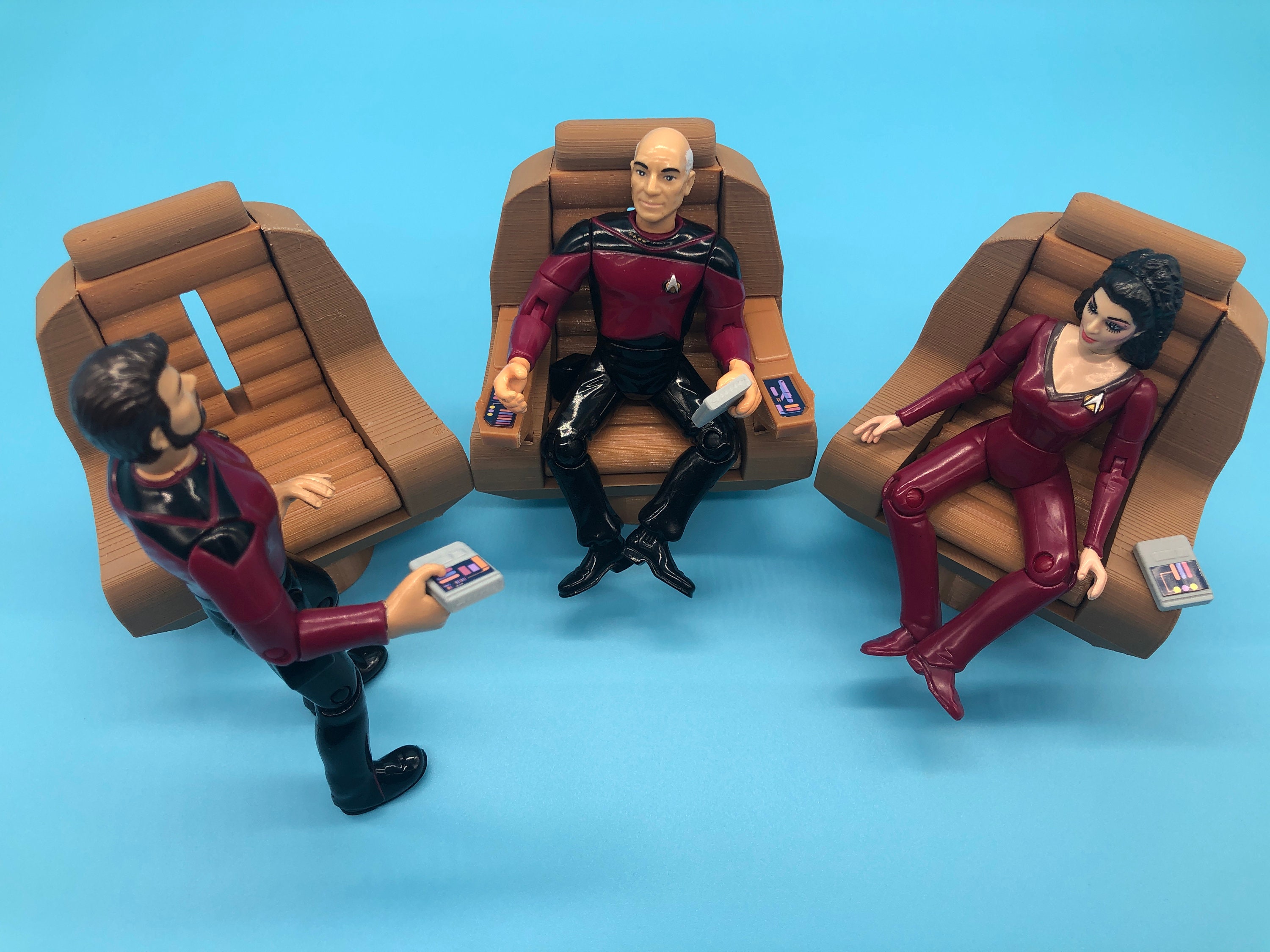 Toys 3 Star Trek Chairs Command Chair 2 officer side chairs 2.5 Scale ...